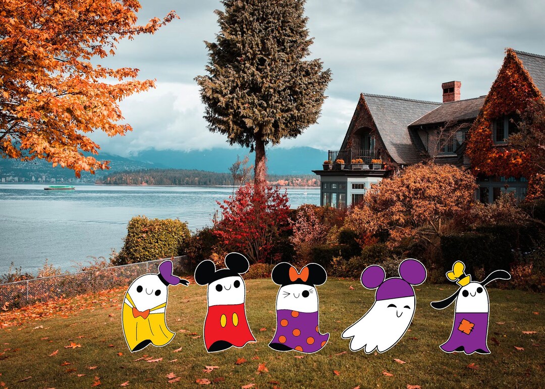 Disney Character Ghosts Mickey, Minnie, Donald and Goofy Halloween Yard ...