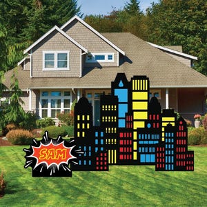 Super Hero Comic Book Building Skyline Party Event Arch Backdrop Photo ...