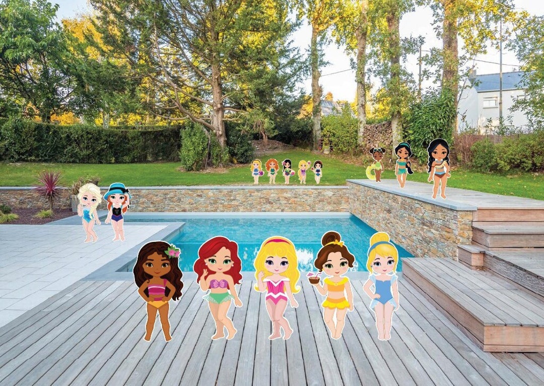 Disney Princesses in Bathing Suit With Drink Inflatable Ariel ...