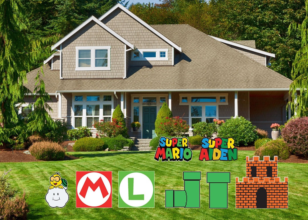Mario Brothers Props Party Decorations Logo Personalized Name Sign Tube ...