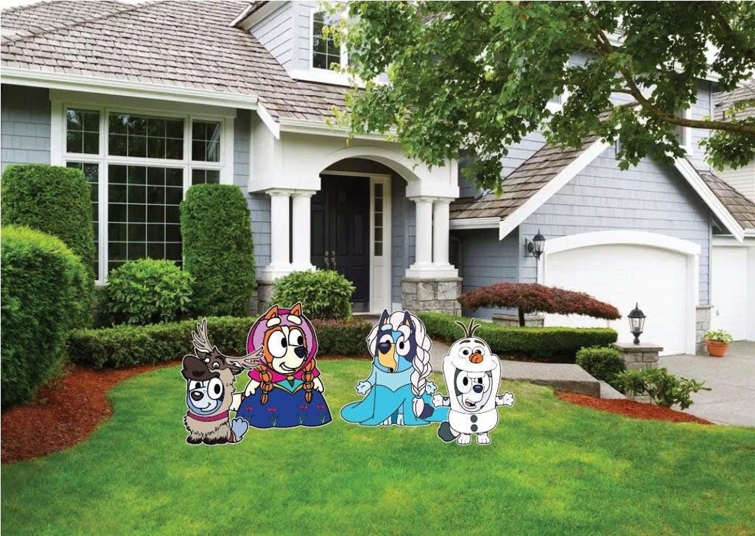 Bluey Bingo Dressed as Frozen Elsa Anna Olaf Sven Socks Muffin Disney ...