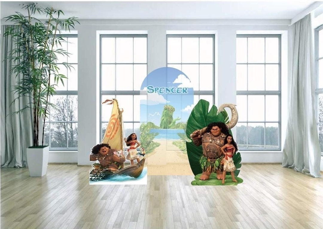 Moana Maui Boat Heihei Pua Birthday Party Event Arch Backdrop Photo ...