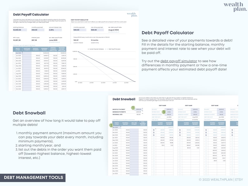 Annual/monthly Zero-based Budget Spreadsheet, Dashboard, Debt Snowball ...