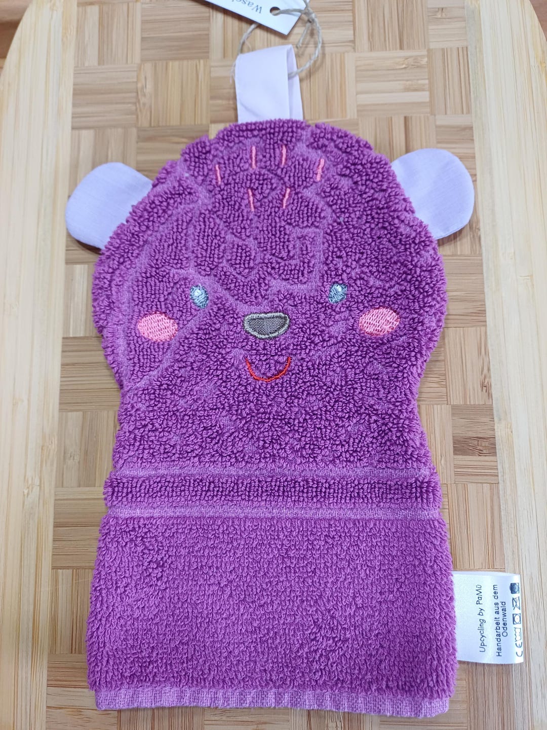Animal Washcloth Bear Pink Upcycling Unique Handmade 54 - Etsy