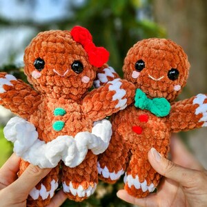 Gingerbread Boy Girl / Low Sew Crochet Pattern / Gingerbread Couple ...