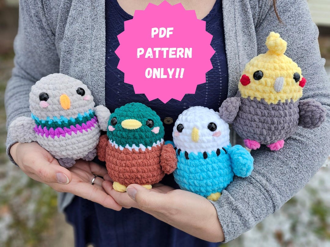 Amigurumi Bird Plushie Pattern PDF Cockatiel Budgie Parakeet Mallard ...