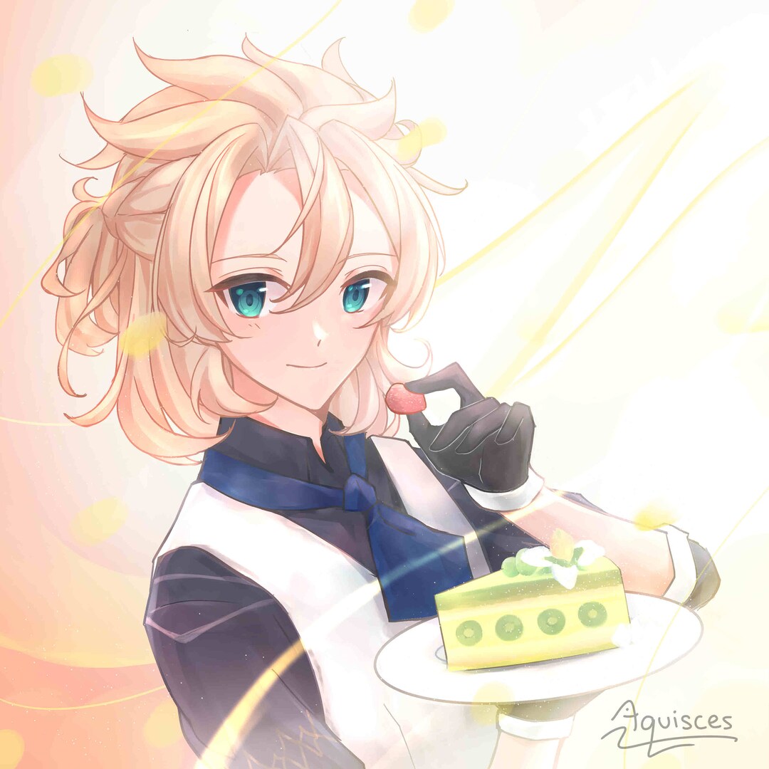 Albedo cafe genshin Impact 5 X 5 Print - Etsy