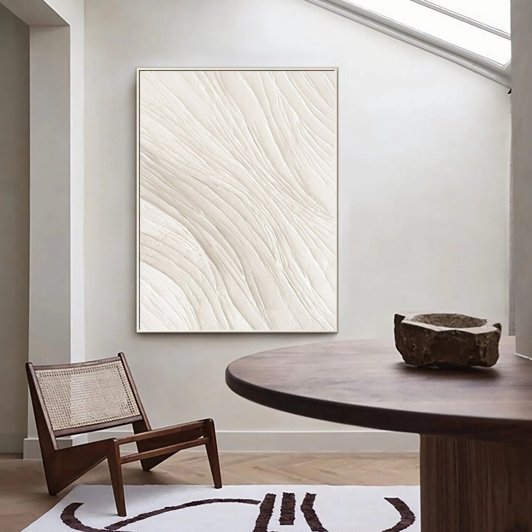 Beige Textured Abstract Painting on Canvas Neutral Wabi Sabi Painting ...