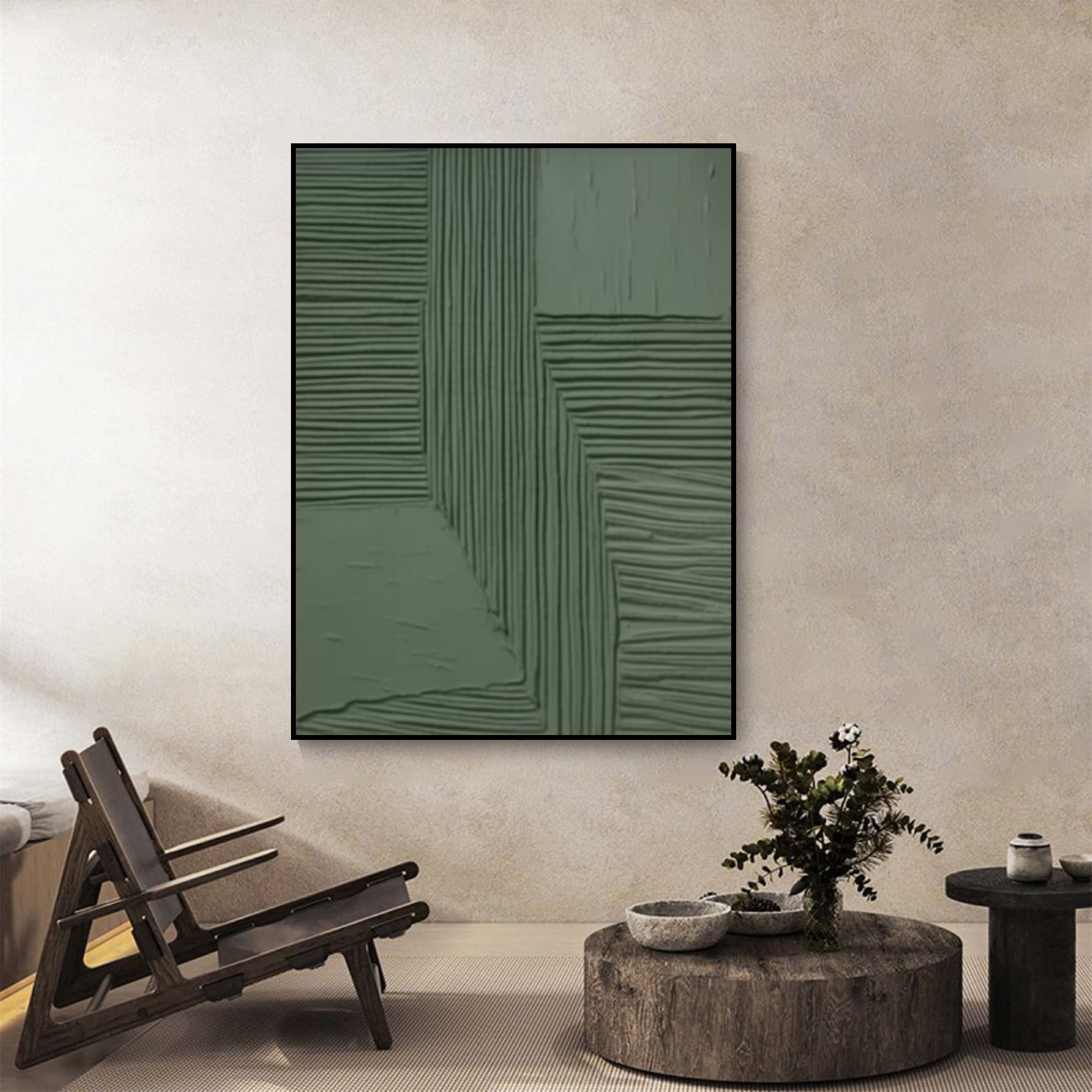 Large Green Texture Abstract Painting Green Minimalist Painting Green ...