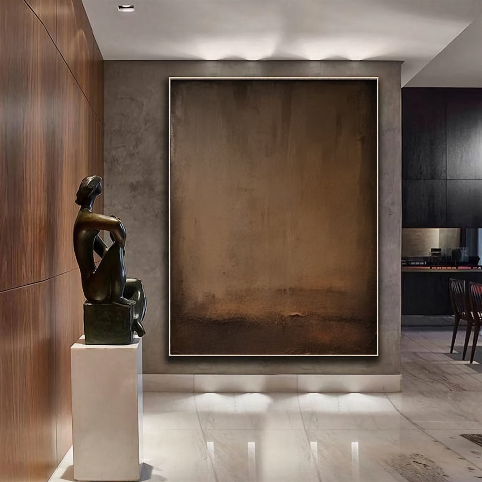 Large Original Brown Abstract Art Brown Landscape Abstract Painting ...