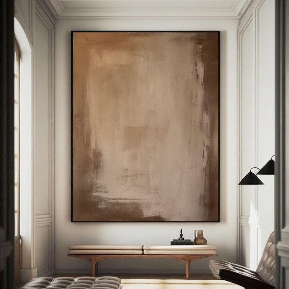 Brown Beige Wabi Sabi Wall Art Beige Textured Art Brown Minimalist ...