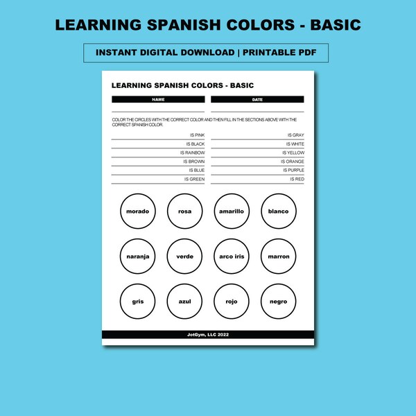 Spanish Calendar Worksheets - Etsy
