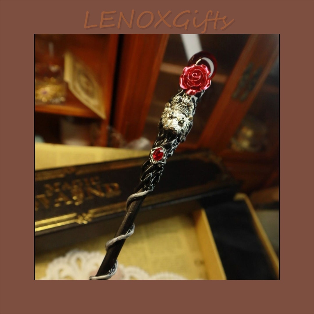 GLORY Nature Inspired Magic Wand Black Witch Wand Lion Queen Magic Wand ...