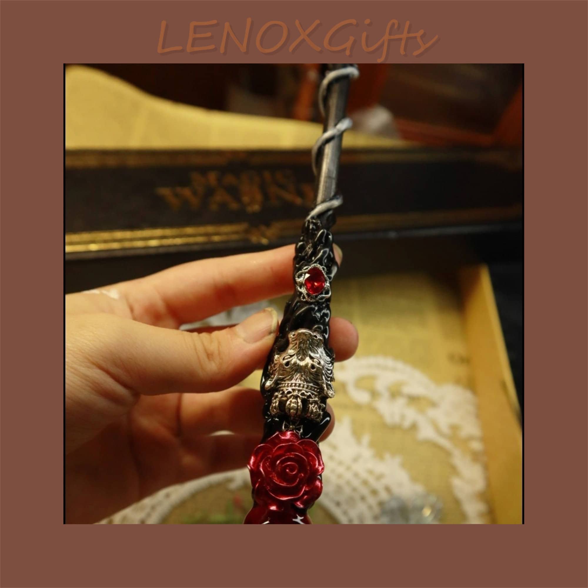 GLORY Nature Inspired Magic Wand Black Witch Wand Lion Queen Magic Wand ...