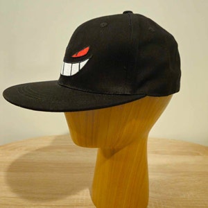 Pokemon Gengar Shadow Hat Embroidered Cap, Black With Purple Lining ...