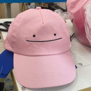 Happy Derpy Smiley Face Cap, Pink, Cotton - Etsy