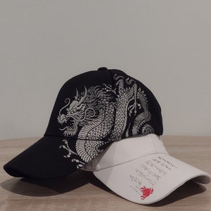 Asian Dragon Print Baseball Cap: Chinese Design, Black or White - Etsy