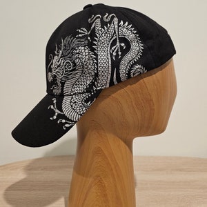 Asian Dragon Print Baseball Cap: Chinese Design, Black or White - Etsy