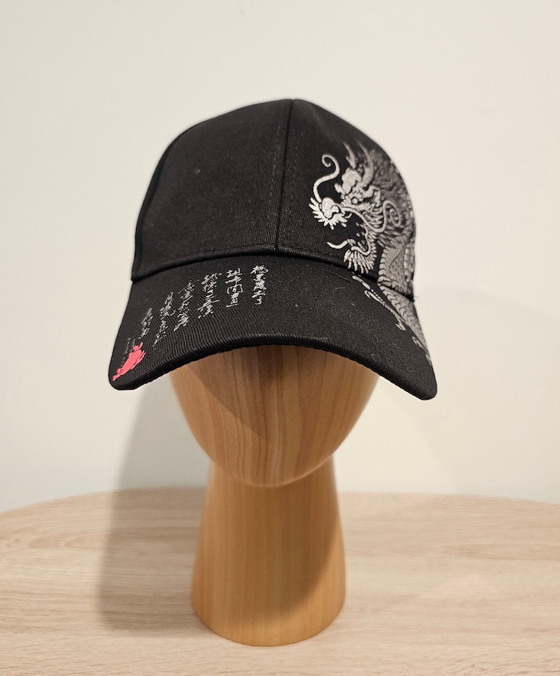 Asian Dragon Print Baseball Cap: Chinese Design, Black or White - Etsy