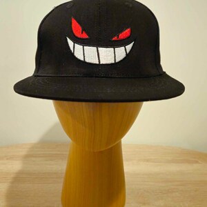 Pokemon Gengar Shadow Hat Embroidered Cap, Black With Purple Lining ...