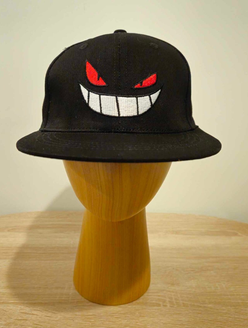 Pokemon Gengar Shadow Hat Embroidered Cap, Black With Purple Lining ...