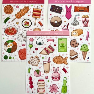 American Snacks Sticker Sheet - Etsy