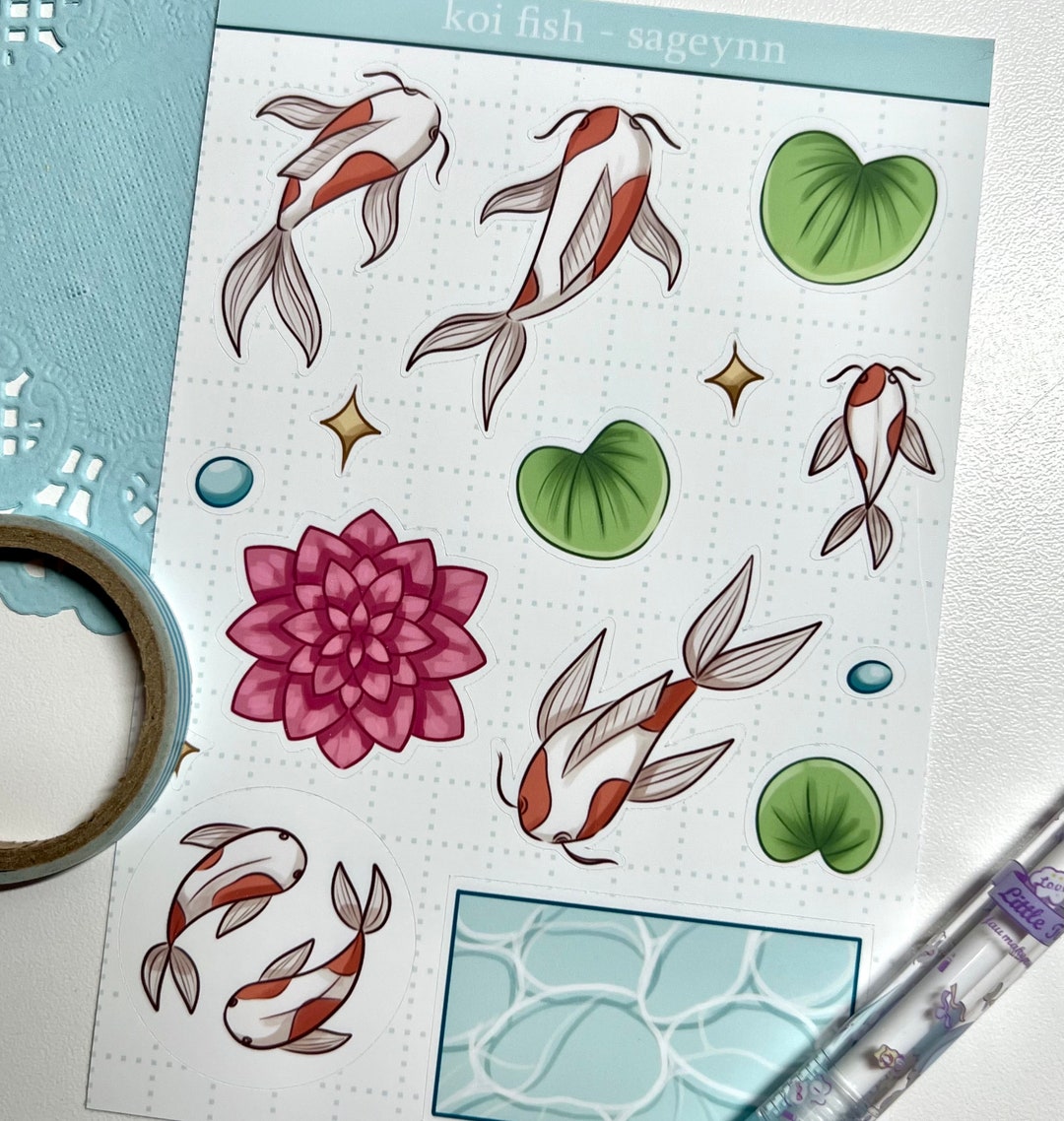 Koi Fish Sticker Sheet - Etsy