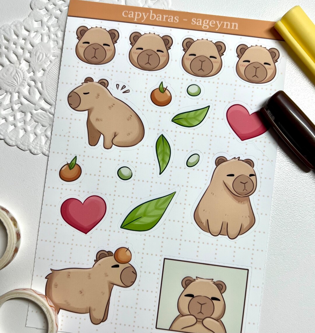Capybara Sticker Sheet - Etsy