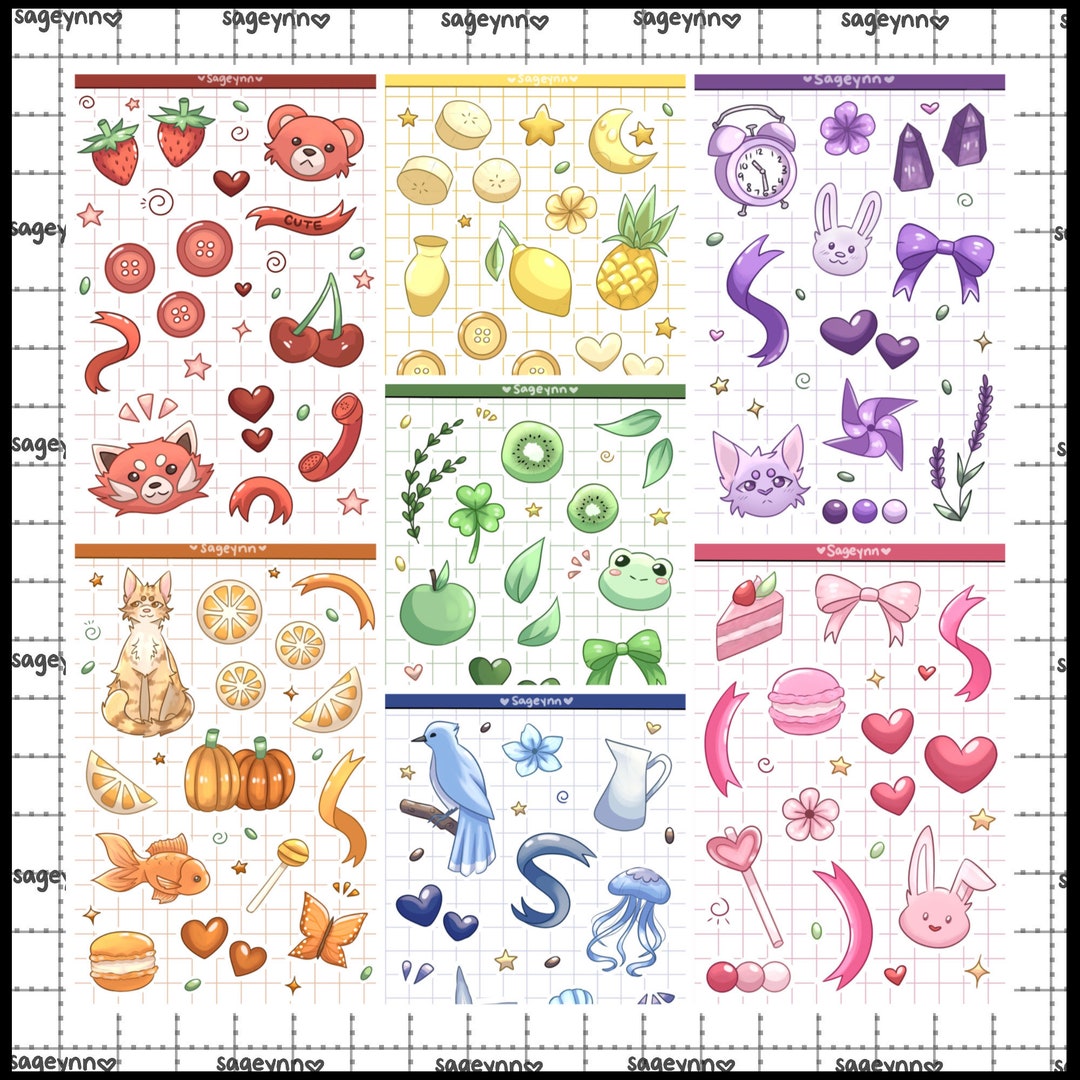 Rainbow Sticker Sheet - Etsy