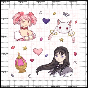 Magical Girl Sticker Sheet - Etsy