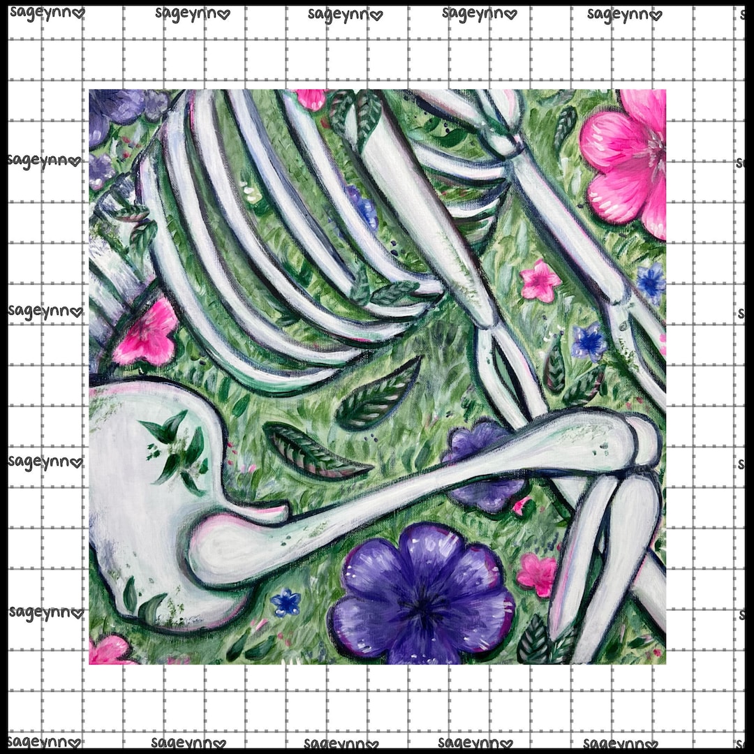 Floral Skeleton Sticker - Etsy