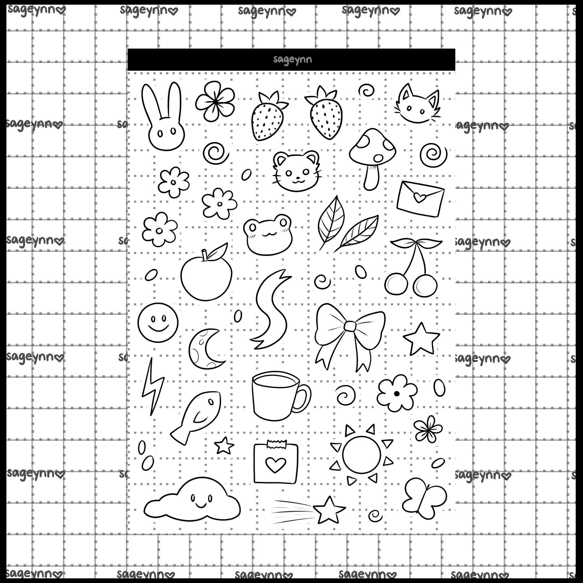 Cute Doodles Sticker Sheet - Etsy