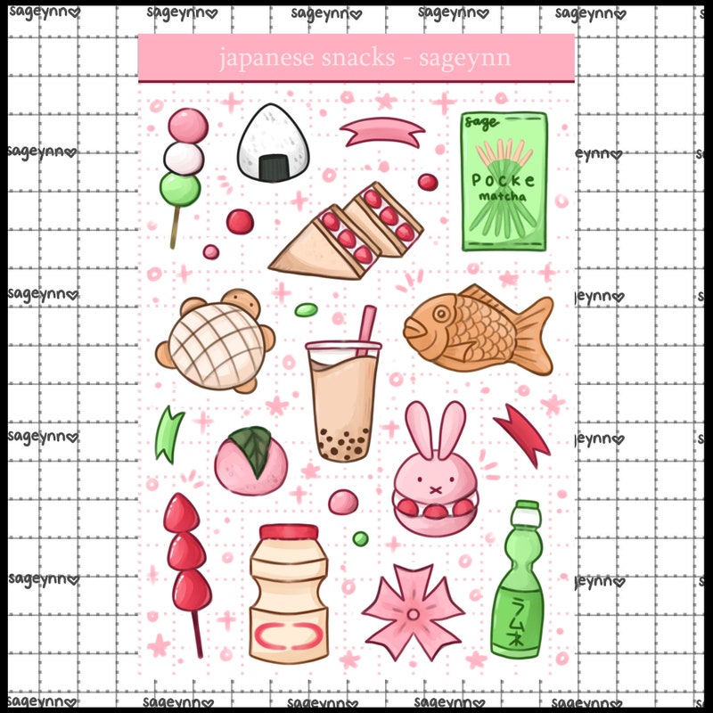 Japanese Snack Stickers - Etsy