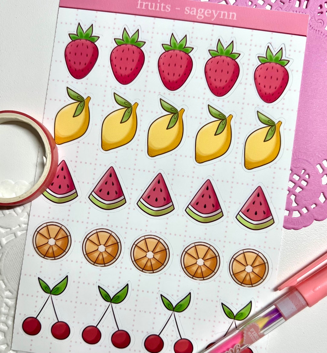 Fruits Sticker Sheet - Etsy