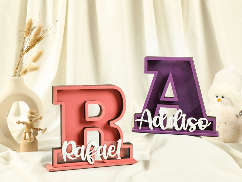 Custom Letter Piggy Bank, Alphabet Letter Bank Coin Bank, Custom Baby ...