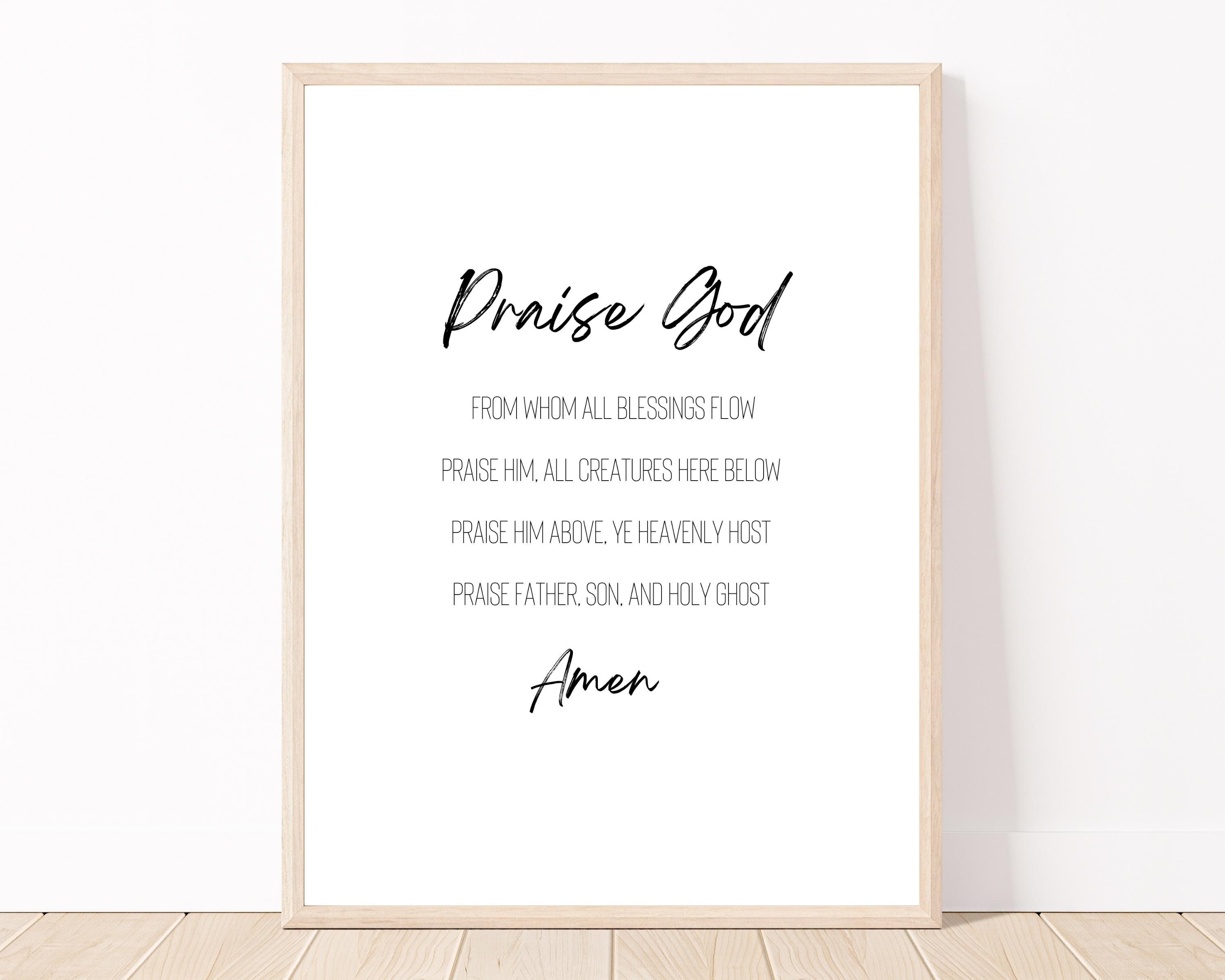 Doxology Minimalist Print | Instant Digital Download | Doxology Lyrics ...