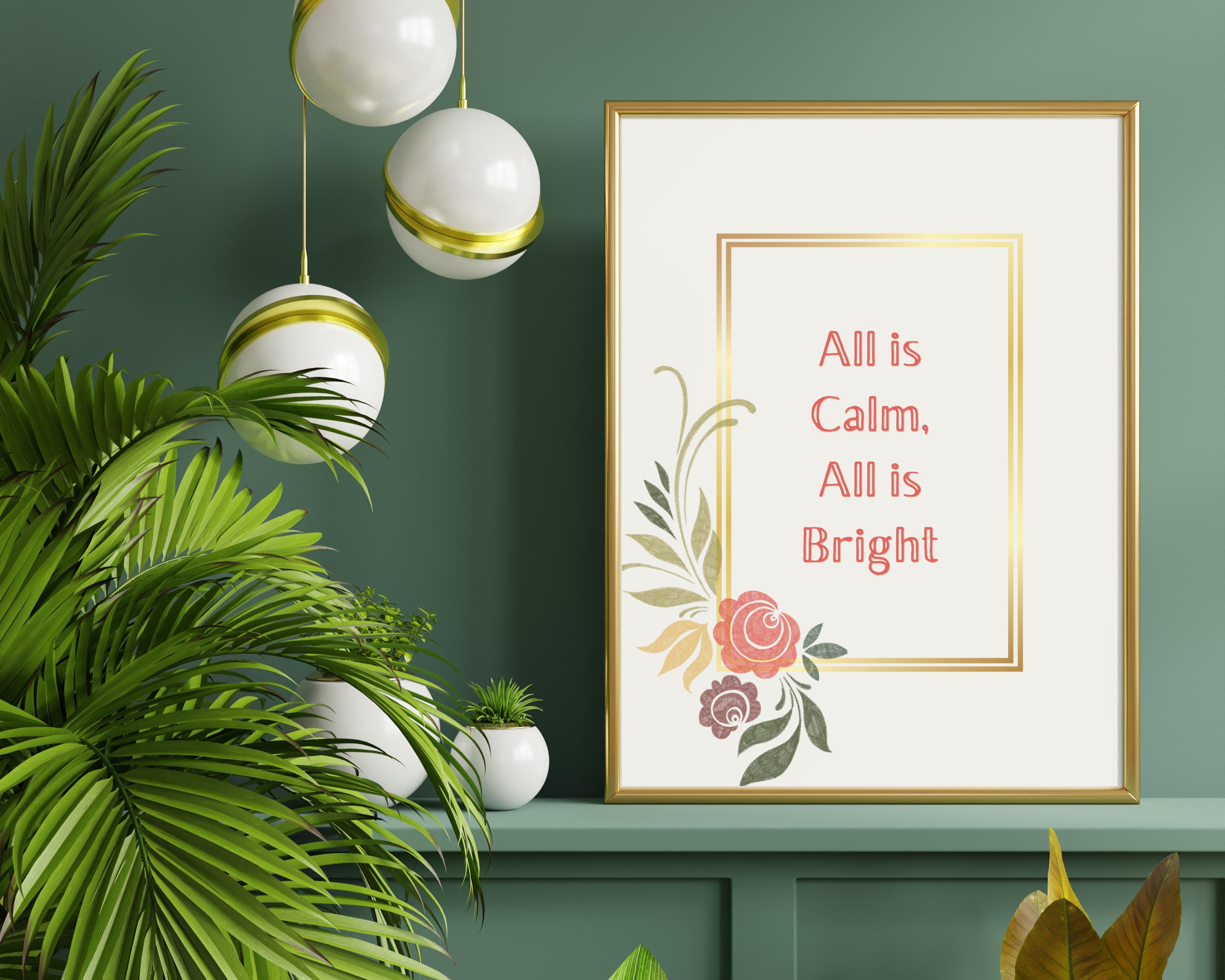 Silent Night | Christmas Digital Download | All is Calm | Printable ...