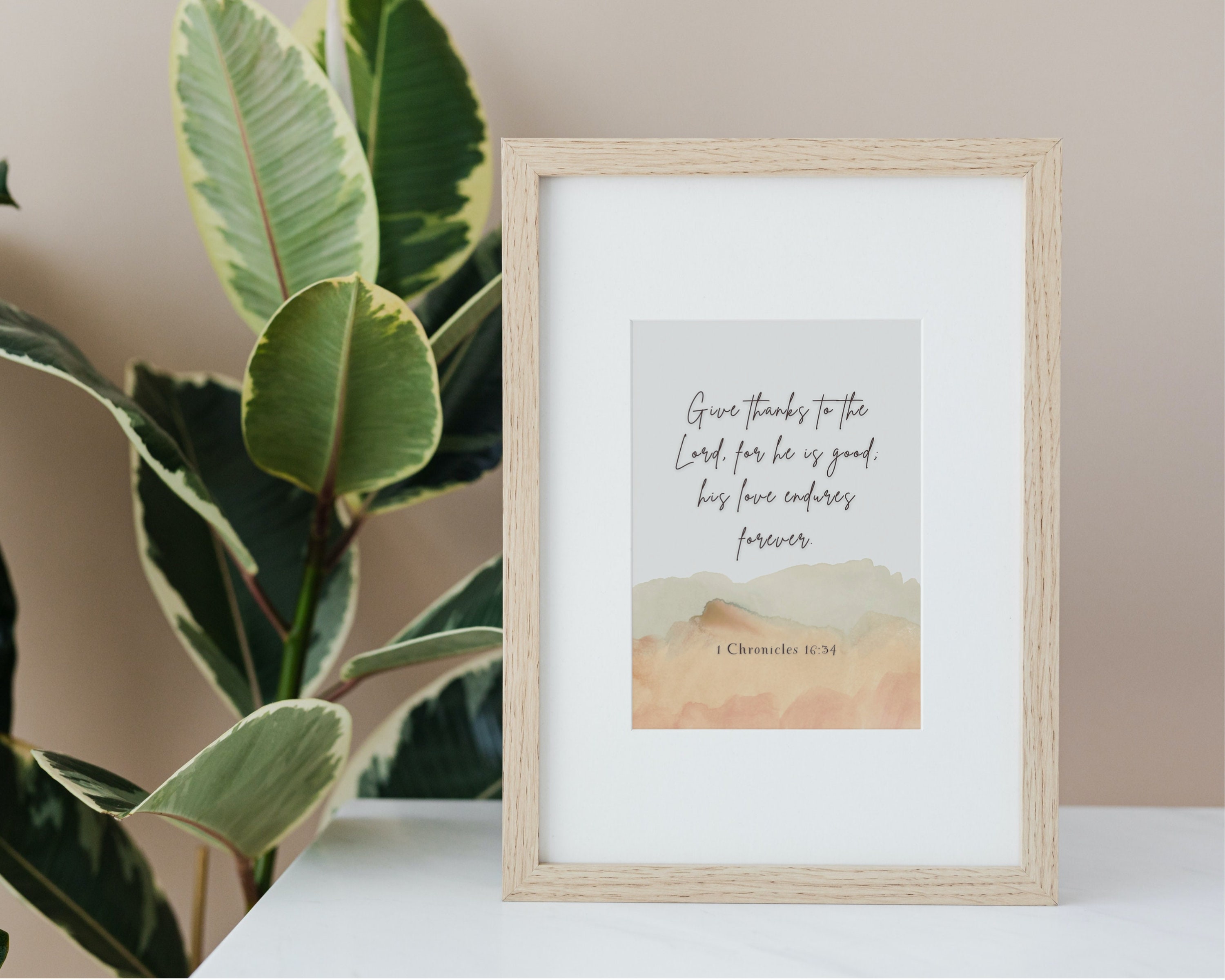 Give Thanks to the Lord | 1 Chronicles 16:34 | Scripture Wall Art ...