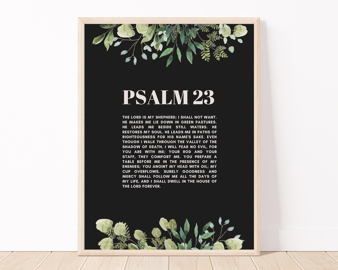 Psalm 23 Printable Wall Art | Psalm 23 With Floral Design | Bible Verse Wall Art | Modern Bible ...