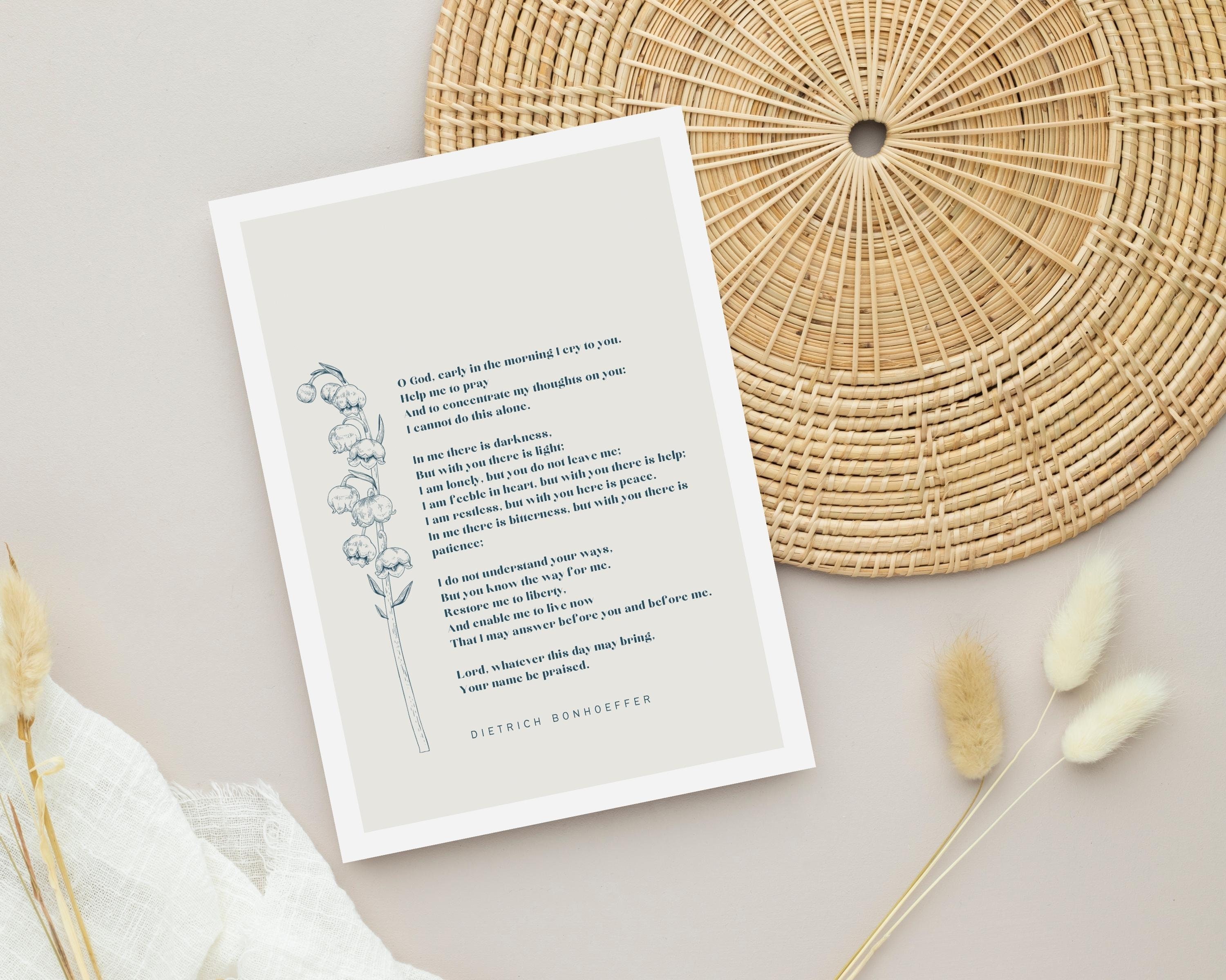Bonhoeffer Morning Prayer Printable | Bonhoeffer Quote | Bonhoeffer ...