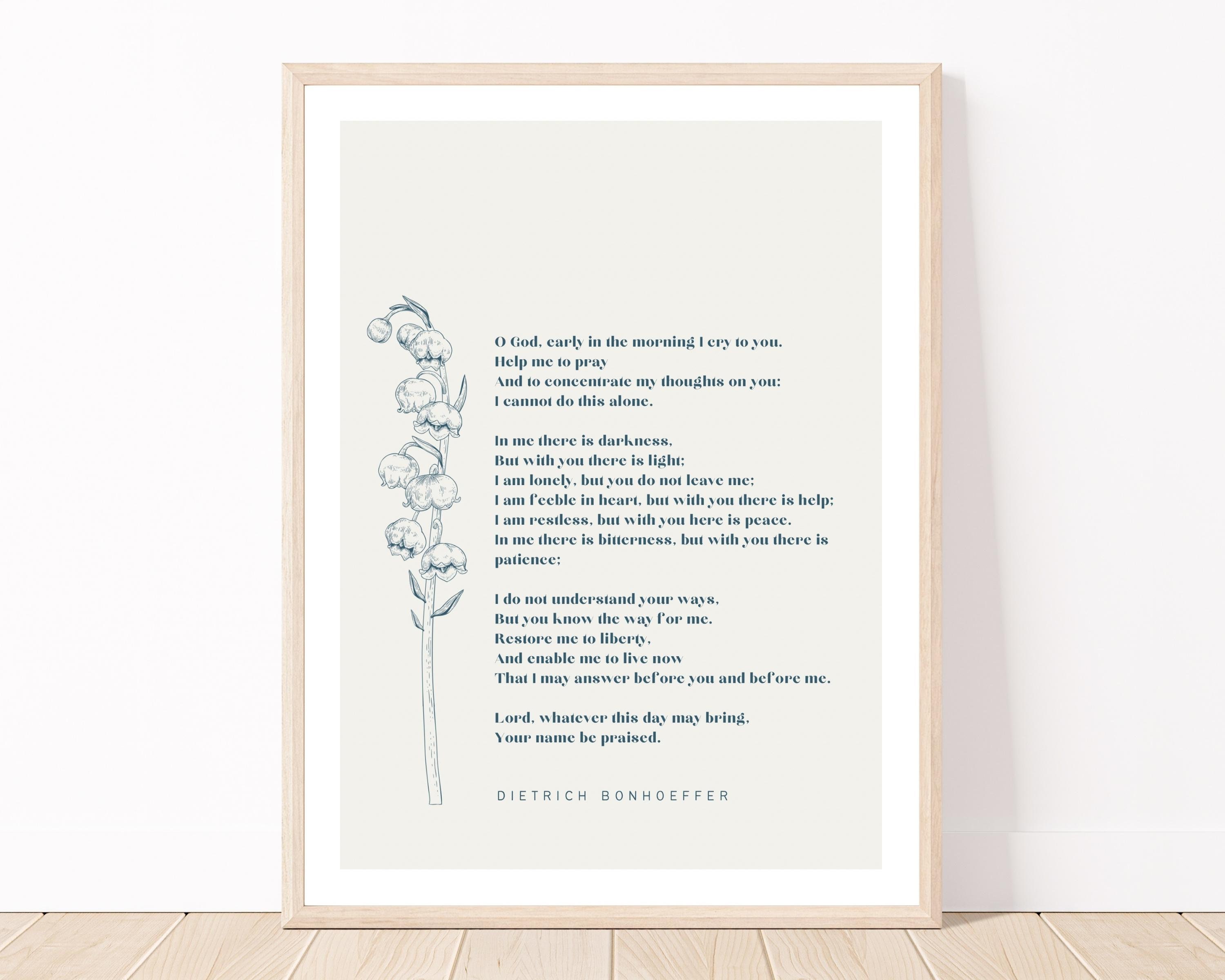 Bonhoeffer Morning Prayer Printable | Bonhoeffer Quote | Bonhoeffer ...