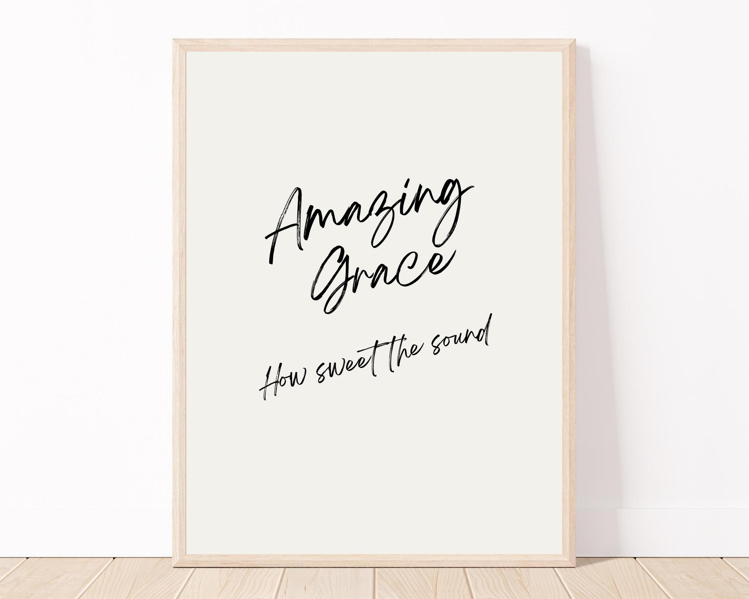 Printable Amazing Grace Minimalist Wall Art | Instant Download ...