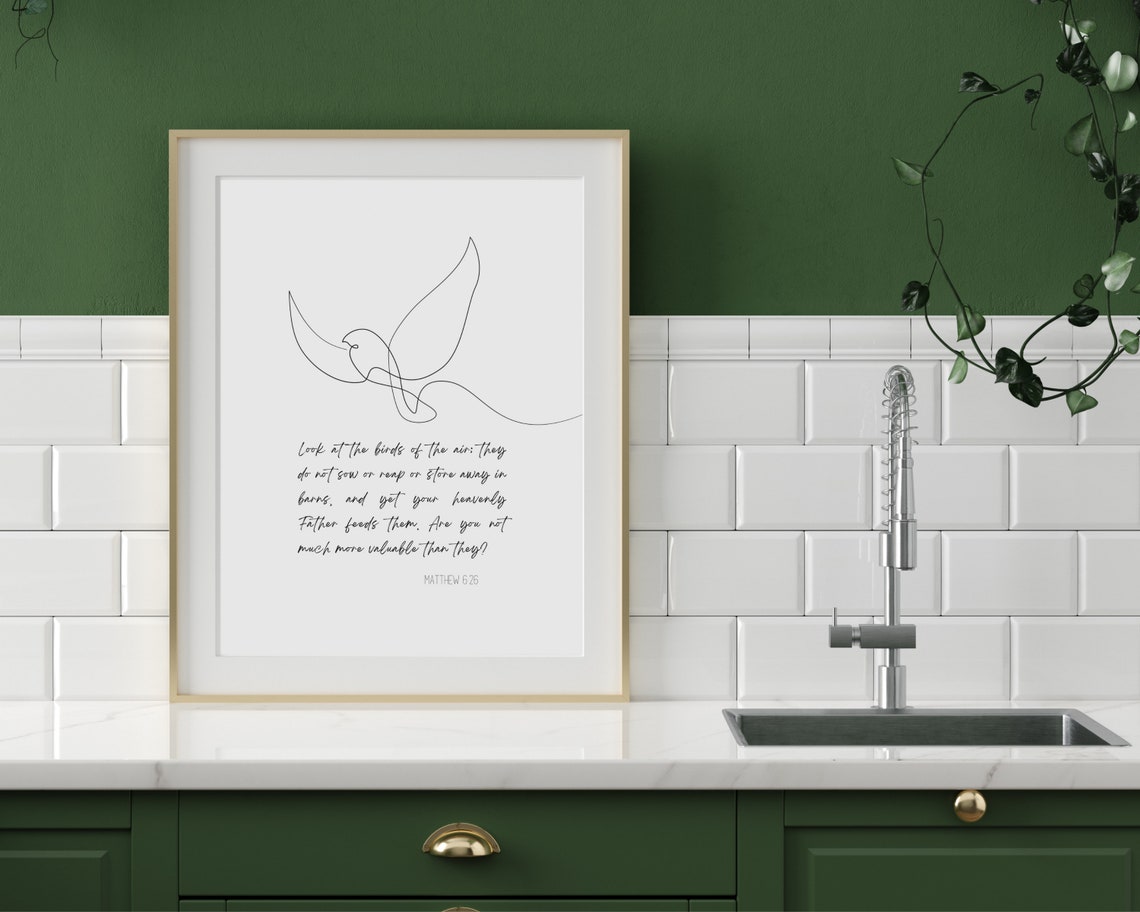 Matthew 6:26 Bird Wall Print | Beatitudes | Sermon on the Mount ...