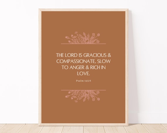 Psalm 145:8 Digital Gracious and Compassionate Scripture - Etsy