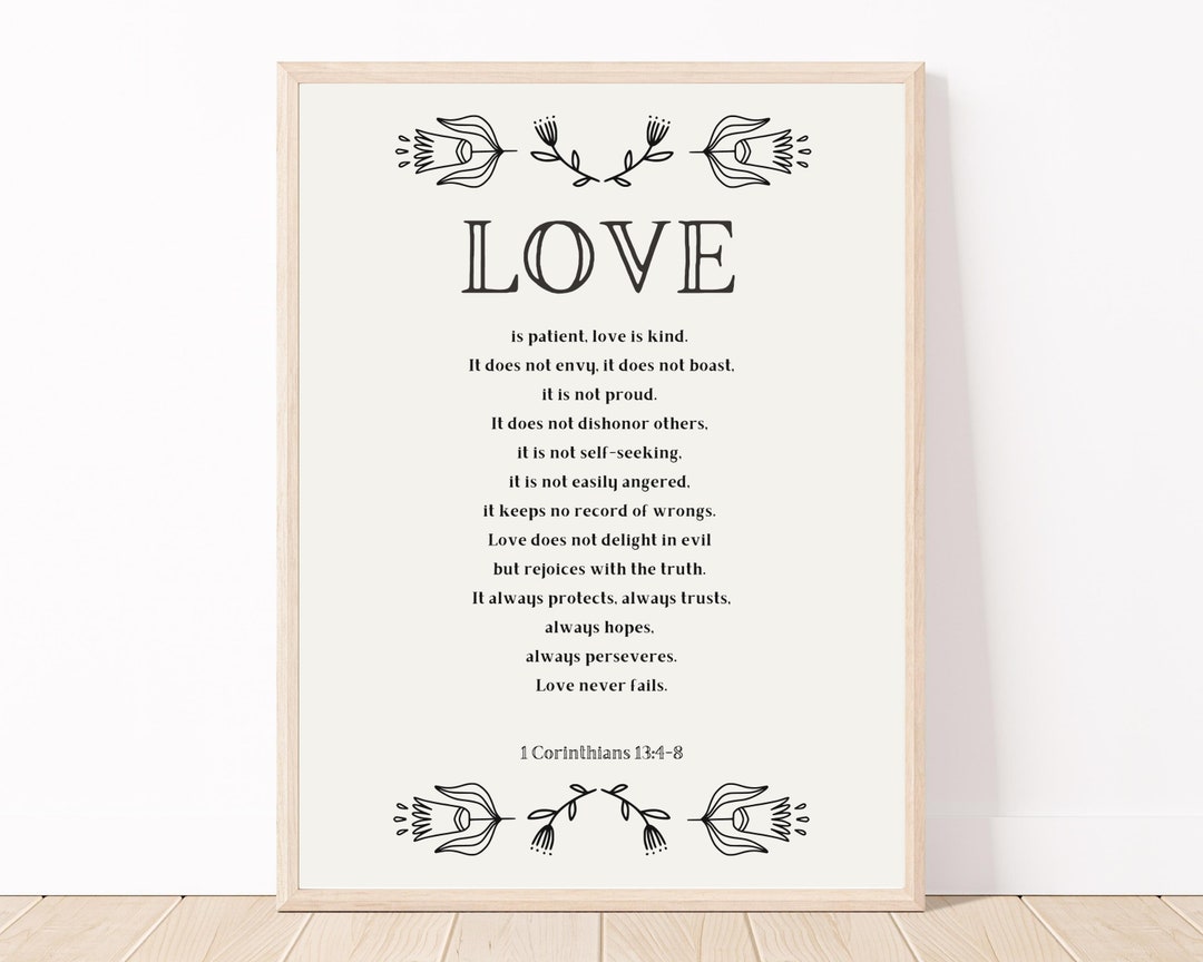 Love is Patient | 1 Corinthians 13 | Digital Download | Scripture Folk ...