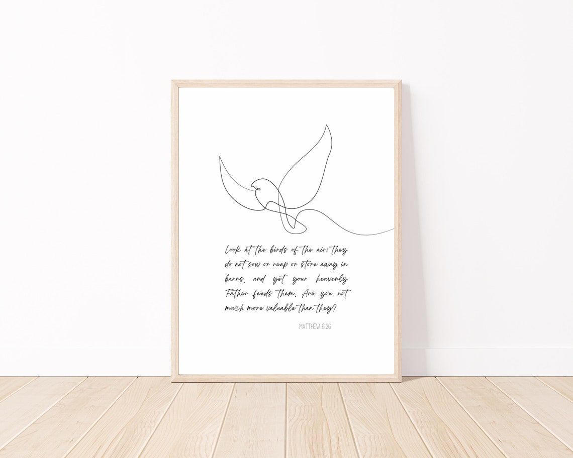 Matthew 6:26 Bird Wall Print | Beatitudes | Sermon on the Mount ...