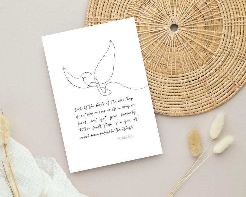 Matthew 6:26 Bird Wall Print | Beatitudes | Sermon on the Mount ...