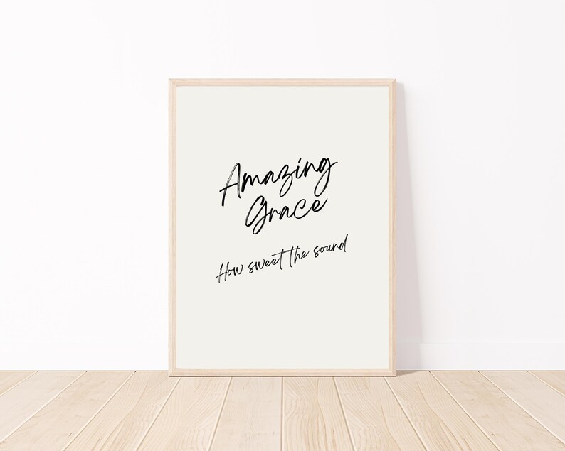 Printable Amazing Grace Minimalist Wall Art | Instant Download ...