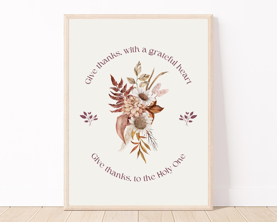Give Thanks With a Grateful Heart | Thanksgiving Instant Download ...