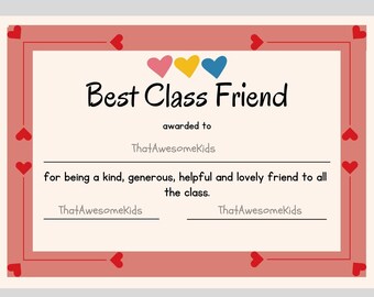 Best Friend Certificate - Etsy